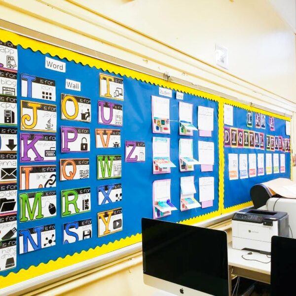 Technology Themed Decor Alphabet Line