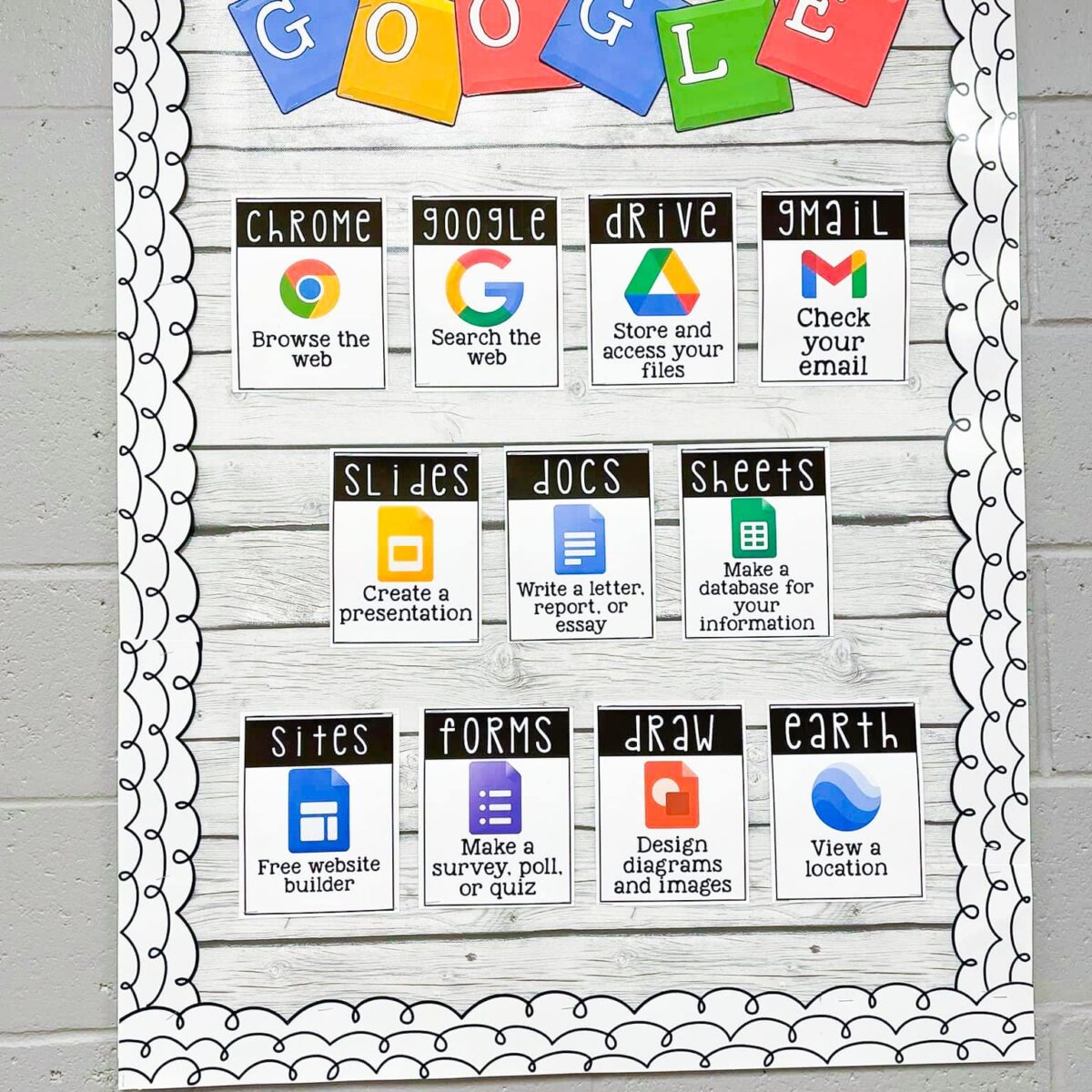 Technology Themed Decor Google Apps Posters