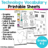Technology Vocabulary Worksheets