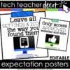 Technology Themed Decor Classroom Expectations Posters