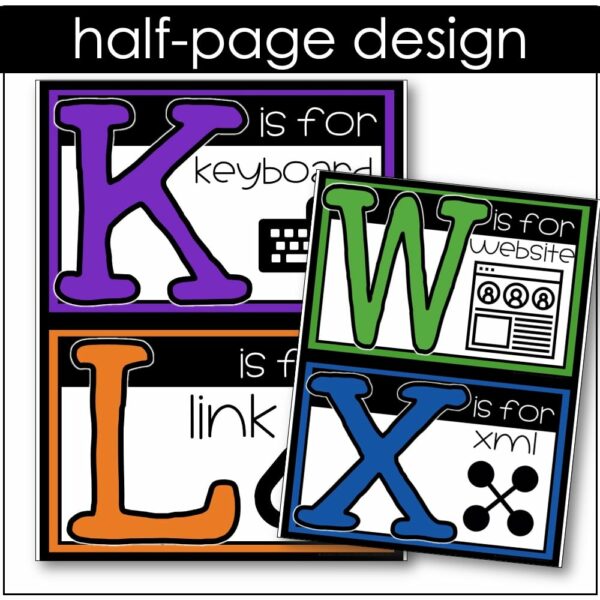 Technology Themed Decor Alphabet Line