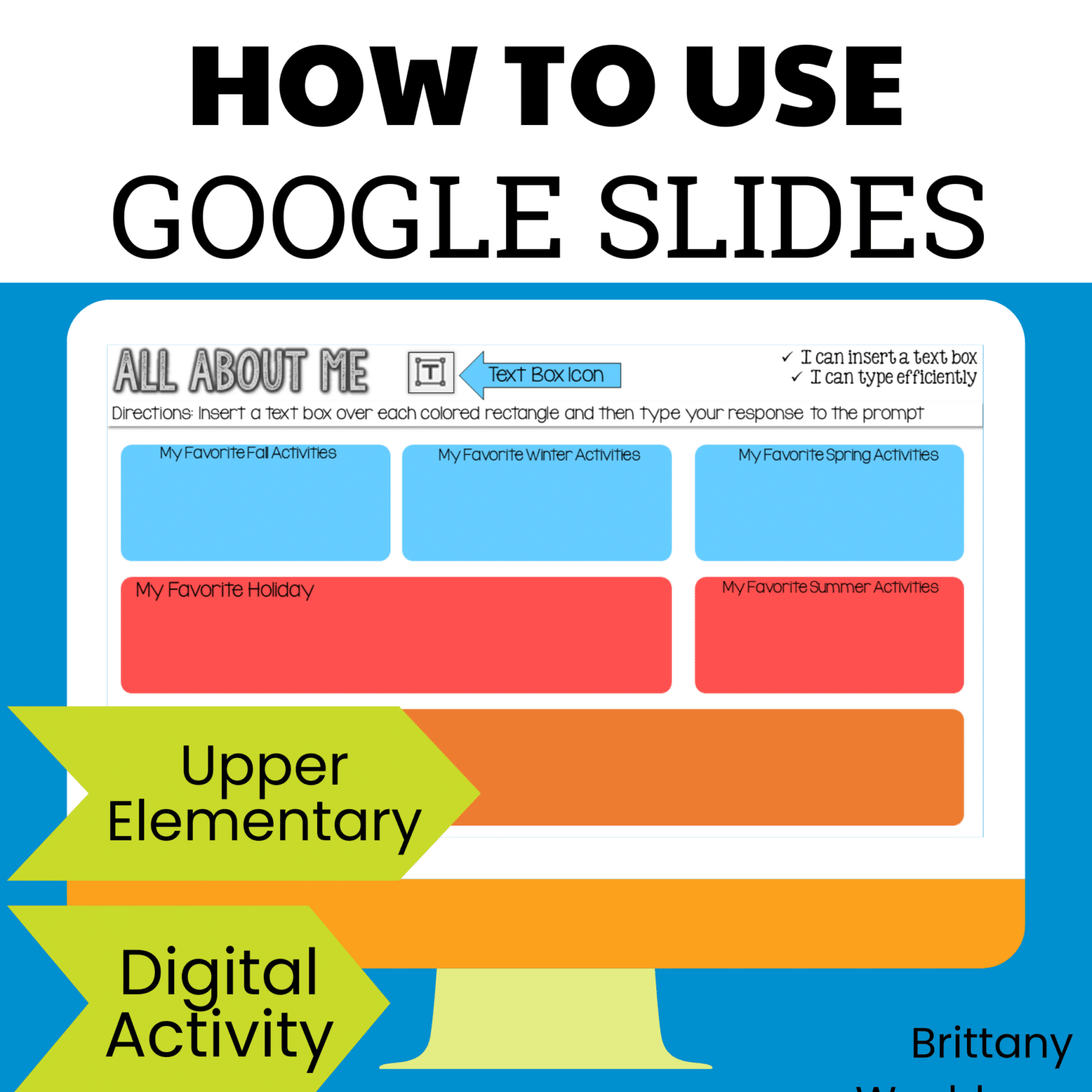 How to Use Google Slides - All About Me EBook