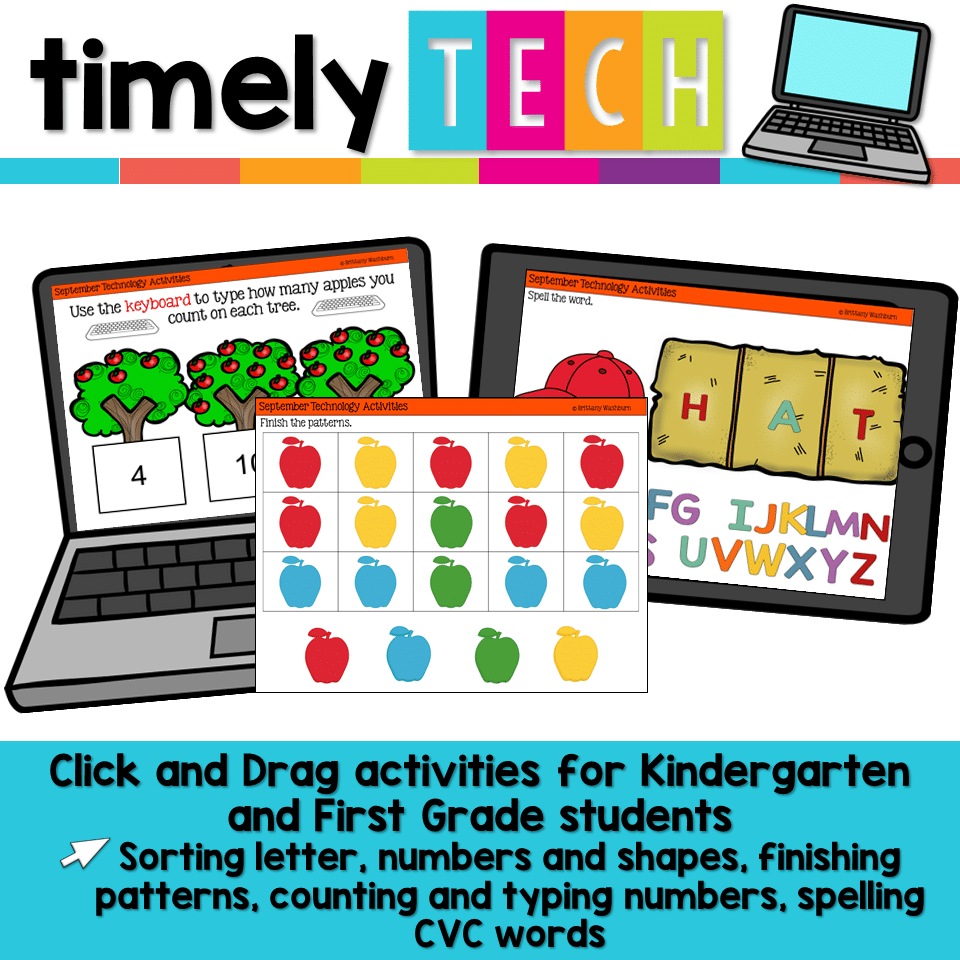 K-1 Timely Tech September Themed Computer Lab Lessons