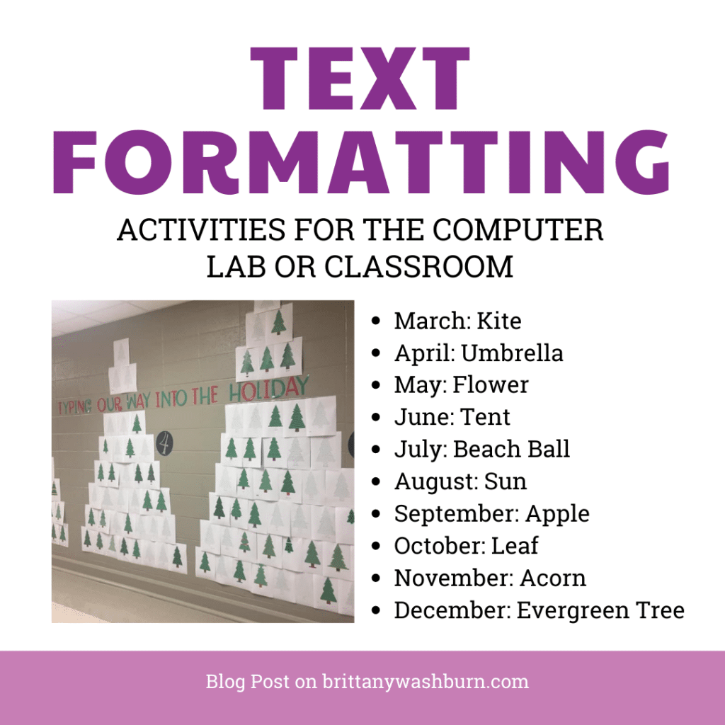 Text Formatting Activities for the Computer Lab or Classroom
