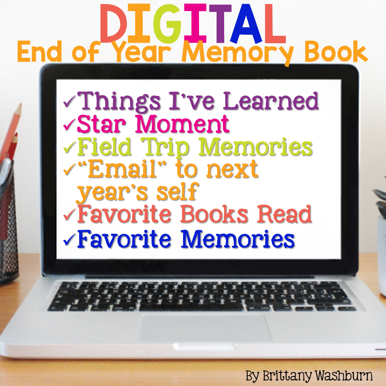 End of Year Memory Book Digital Activities