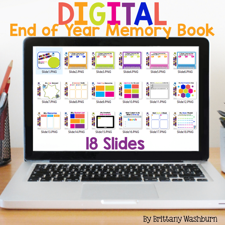 End of Year Memory Book Digital Activities
