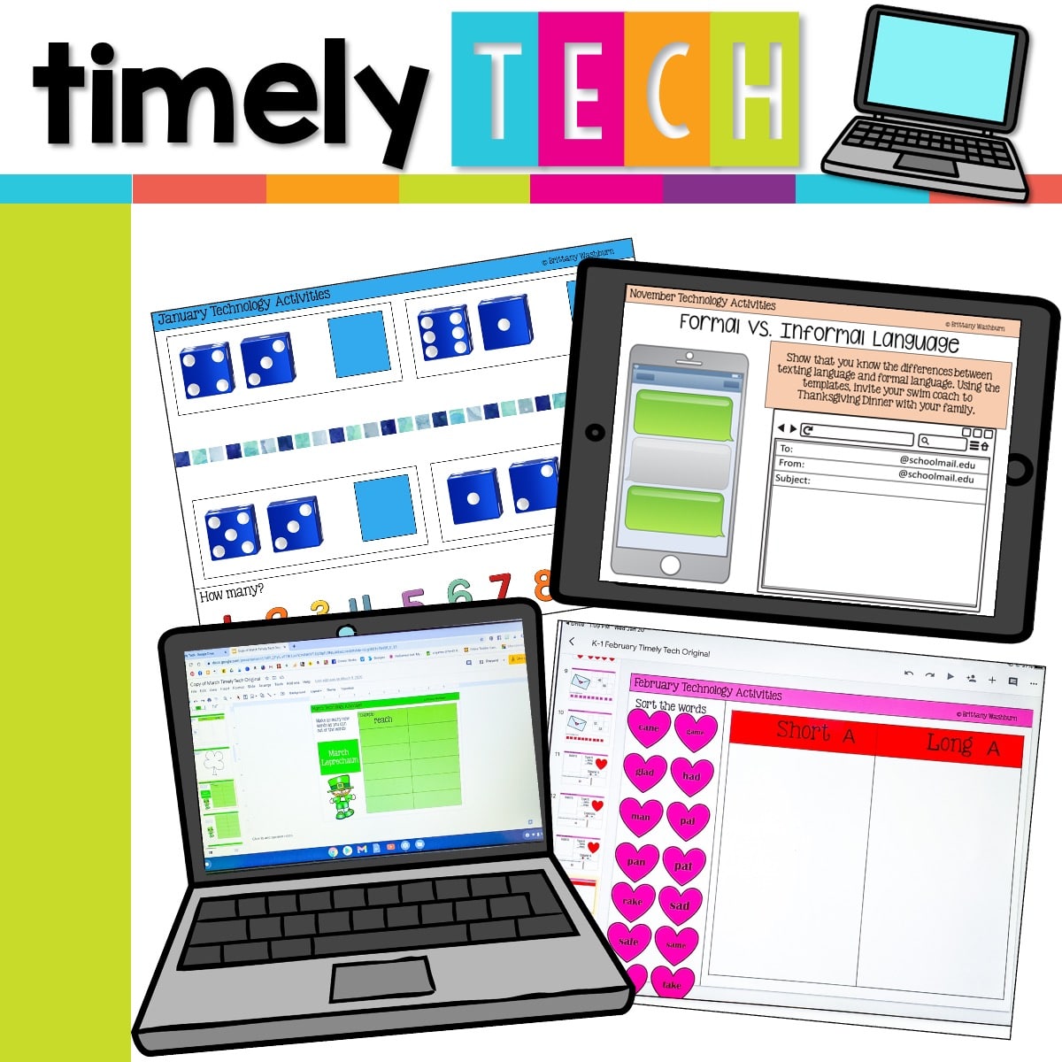 Grades 4-5 Digital Activities Full Year Monthly Themed
