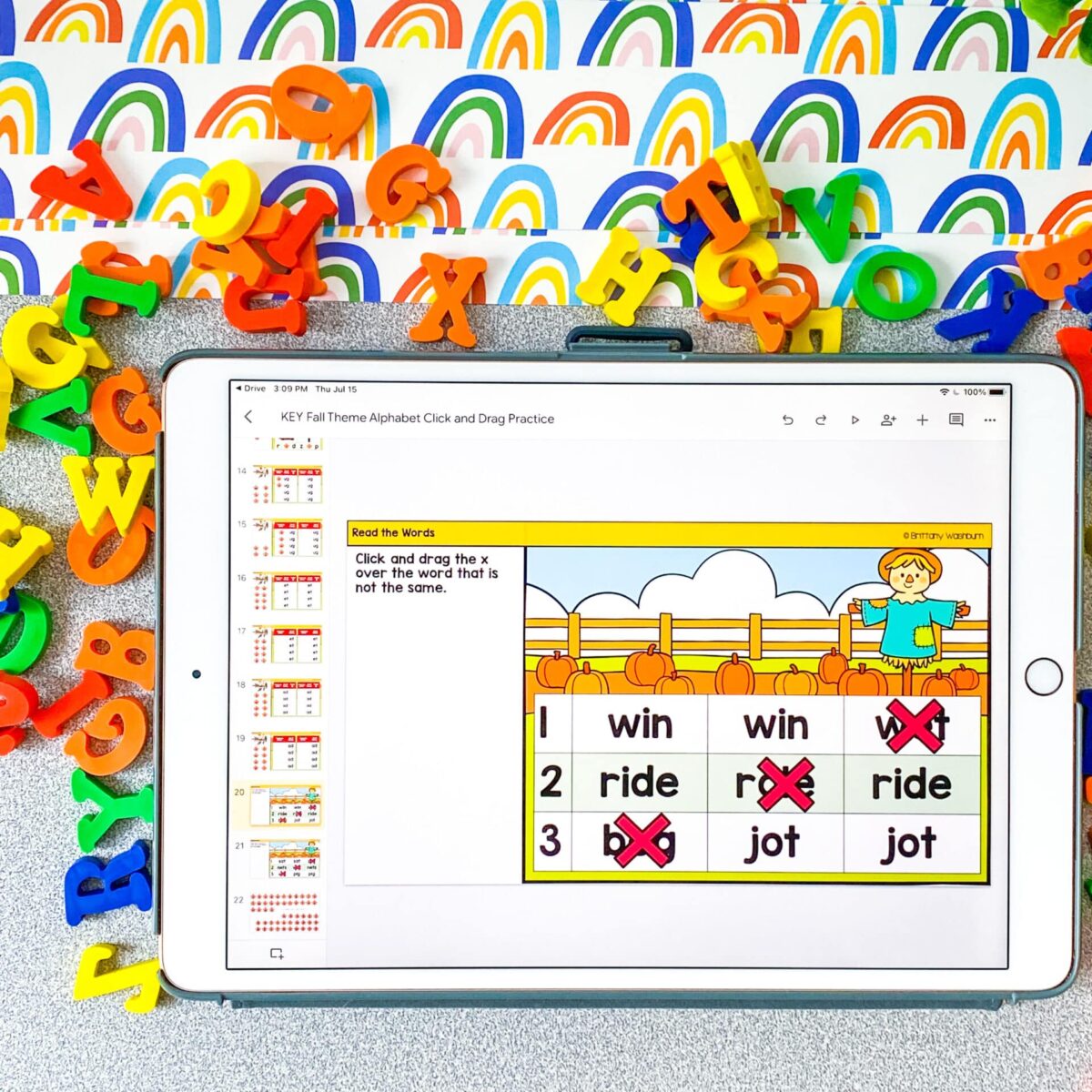 Fall Theme Digital Click and Drag Practice with Alphabet Activities