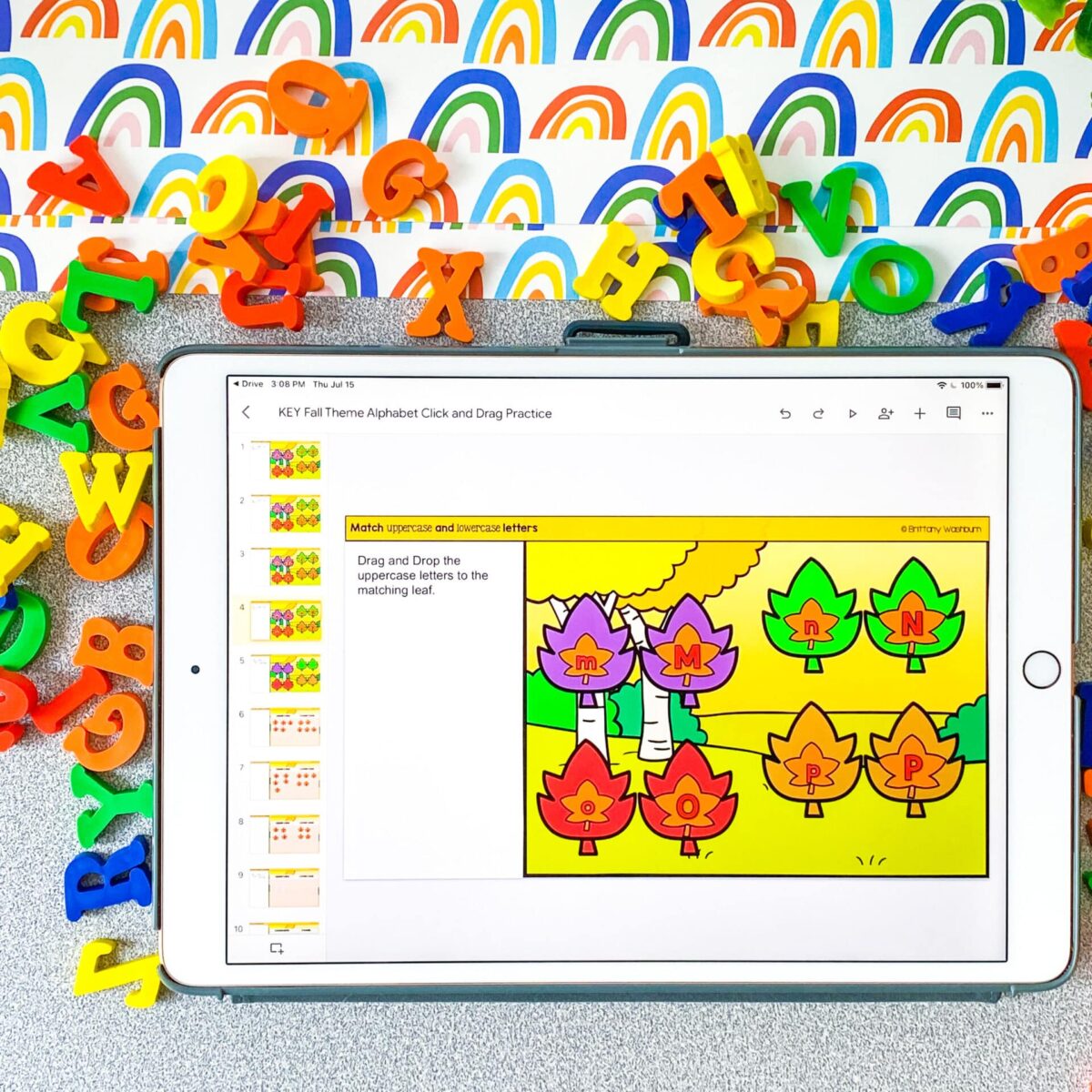 Fall Theme Digital Click and Drag Practice with Alphabet Activities