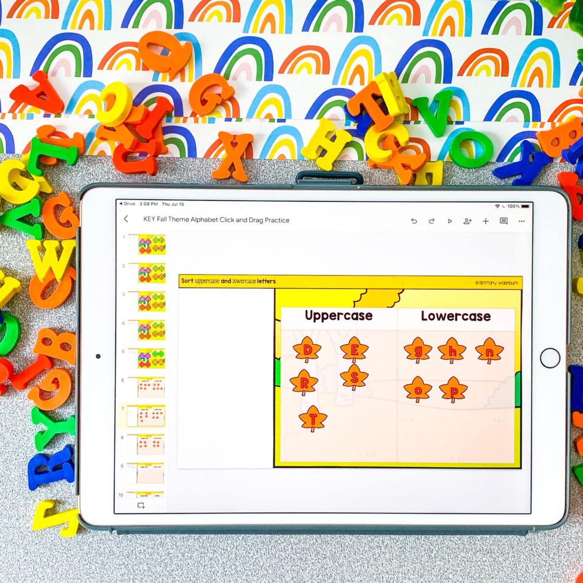 Fall Theme Digital Click and Drag Practice with Alphabet Activities