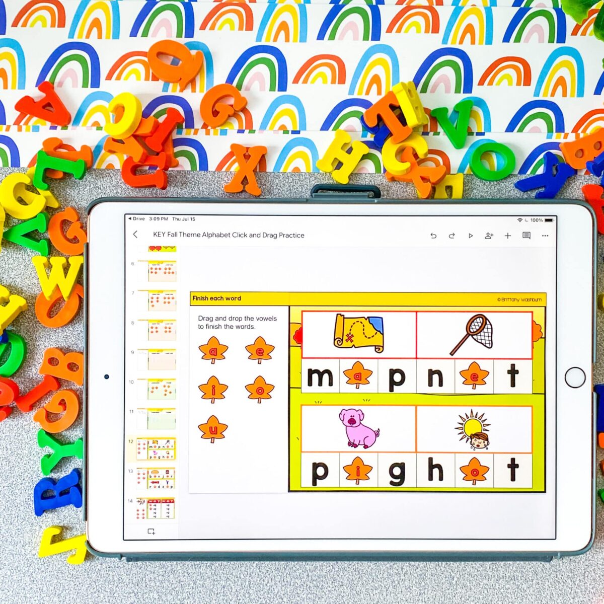 Fall Theme Digital Click and Drag Practice with Alphabet Activities