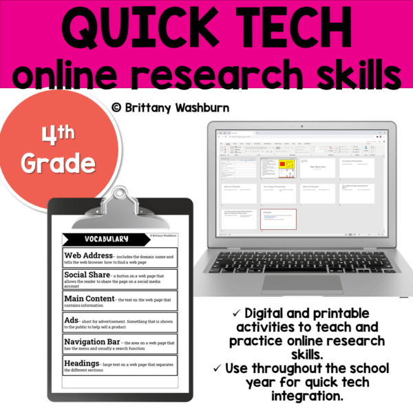 Quick Tech Activities 3rd Grade Bundle