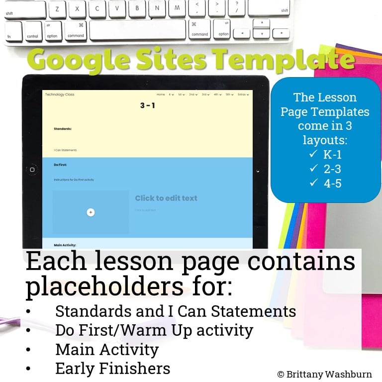 Google Site Template for Computer Lab Classes