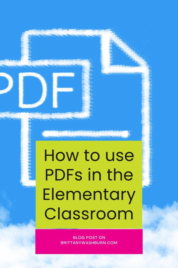 How to use PDFs in the Elementary Classroom