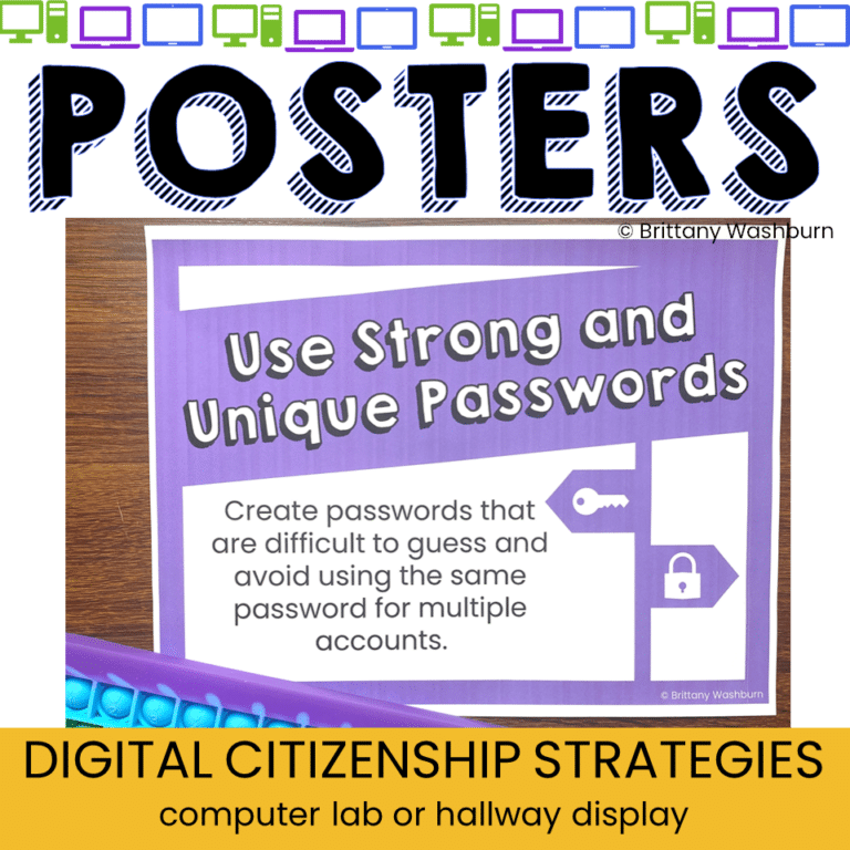 Digital Citizenship Strategies Posters Bulletin Board