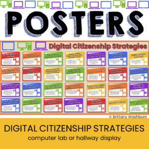 Digital Citizenship Strategies Posters Bulletin Board
