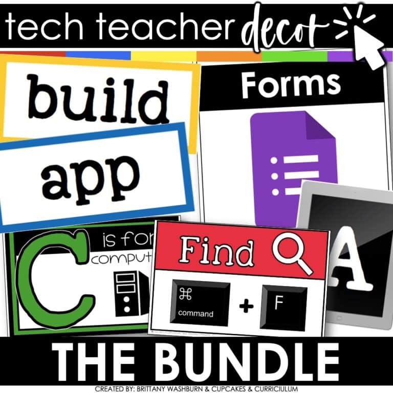 Technology Themed Decor Classroom Word Wall Cards