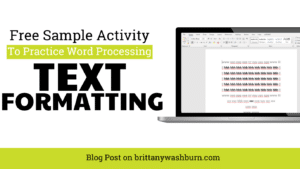 Text Formatting Activities for the Computer Lab or Classroom