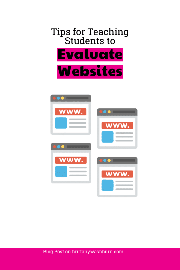 Tips for Teaching Students to Evaluate Websites