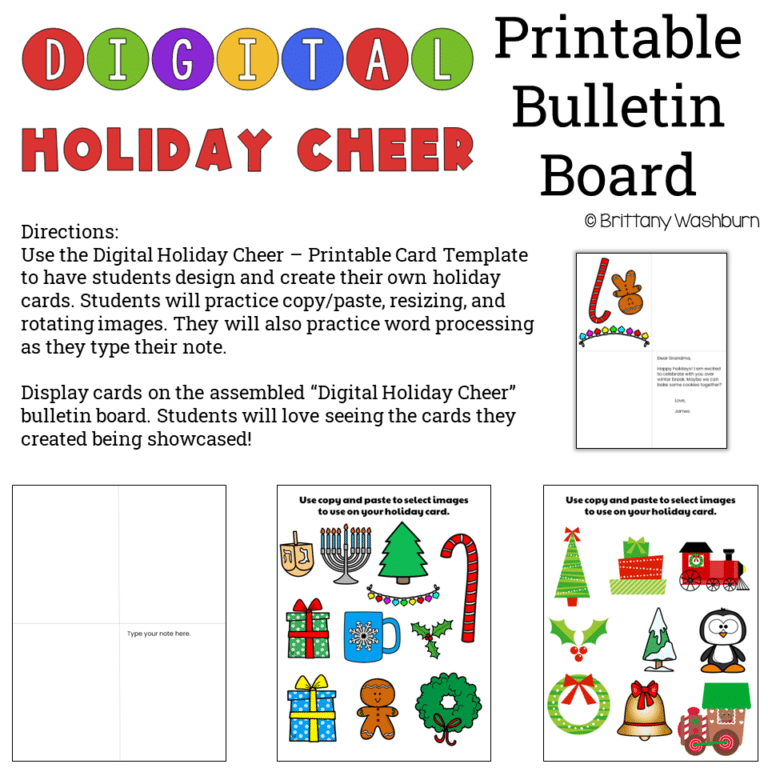 Digital Holiday Card Activity and Bulletin Board Kit for Christmas ...
