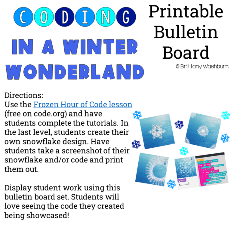 Coding Snowflakes Student Created Bulletin Board