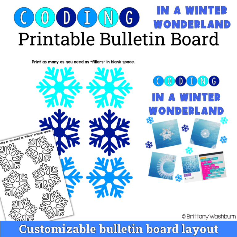 Coding Snowflakes Student Created Bulletin Board