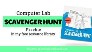 Computer Lab Scavenger Hunt Freebie