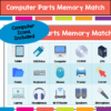 Computer Parts Memory Match Printable Cards