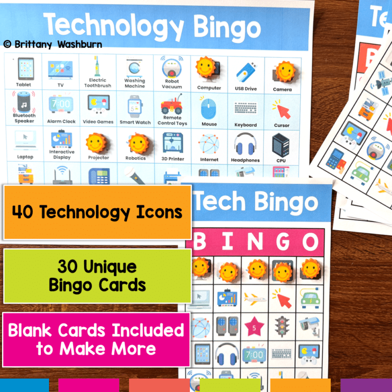 Technology Bingo Printable Cards