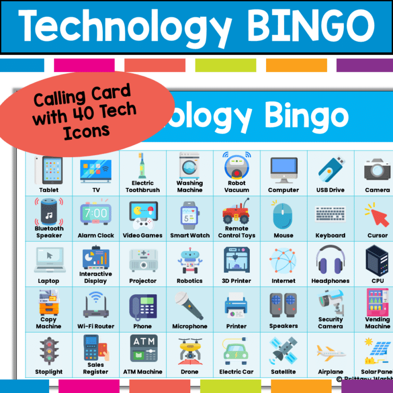 Technology Bingo Printable Cards