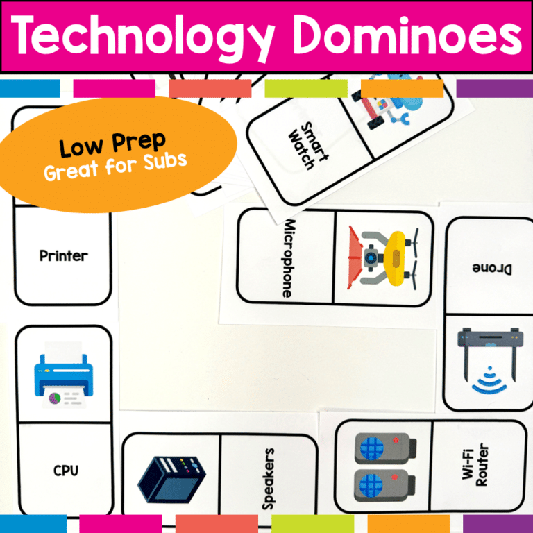 Technology Dominoes Printable Computer Lab Activity