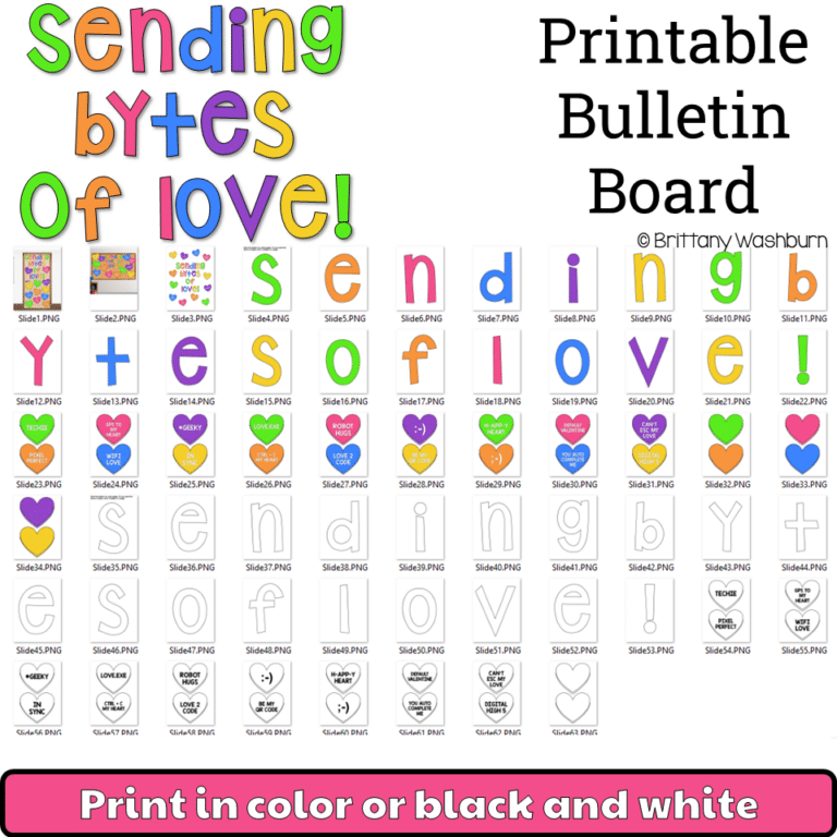 Bytes of Love Candy Hearts Bulletin Board Kit
