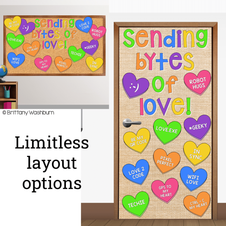 Bytes of Love Candy Hearts Bulletin Board Kit