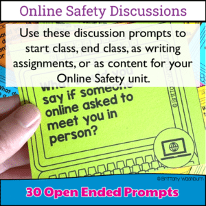 Online Safety Discussion Prompts Printable Cards