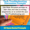 Technology Troubleshooting Discussion Prompts Printable Cards