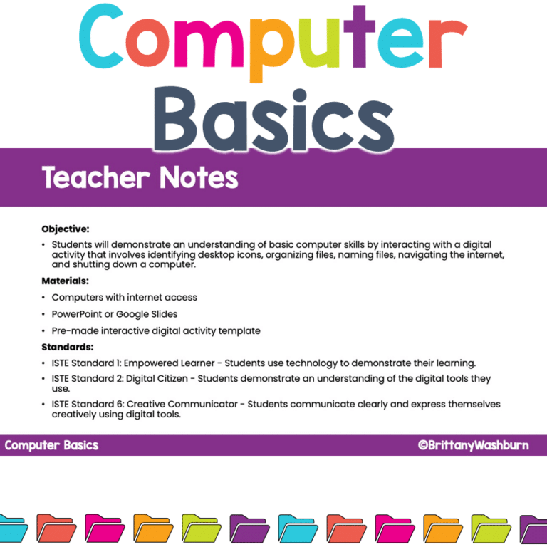 Computer Basics Interactive Digital Activity Slides