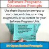 Software Programs Discussion Prompts Printable Cards