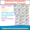 Software Programs Discussion Prompts Printable Cards