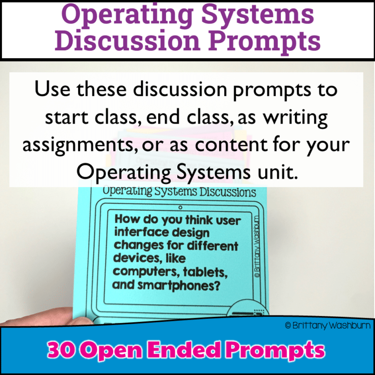 Operating Systems and User Interfaces Discussion Prompts Printable Cards