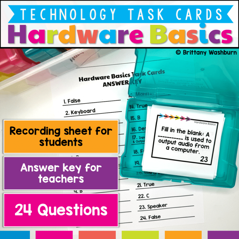 Computer Hardware Printable Task Cards