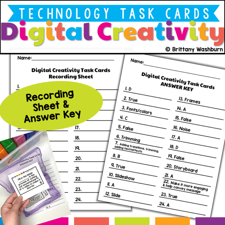 Digital Creativity Printable Task Cards