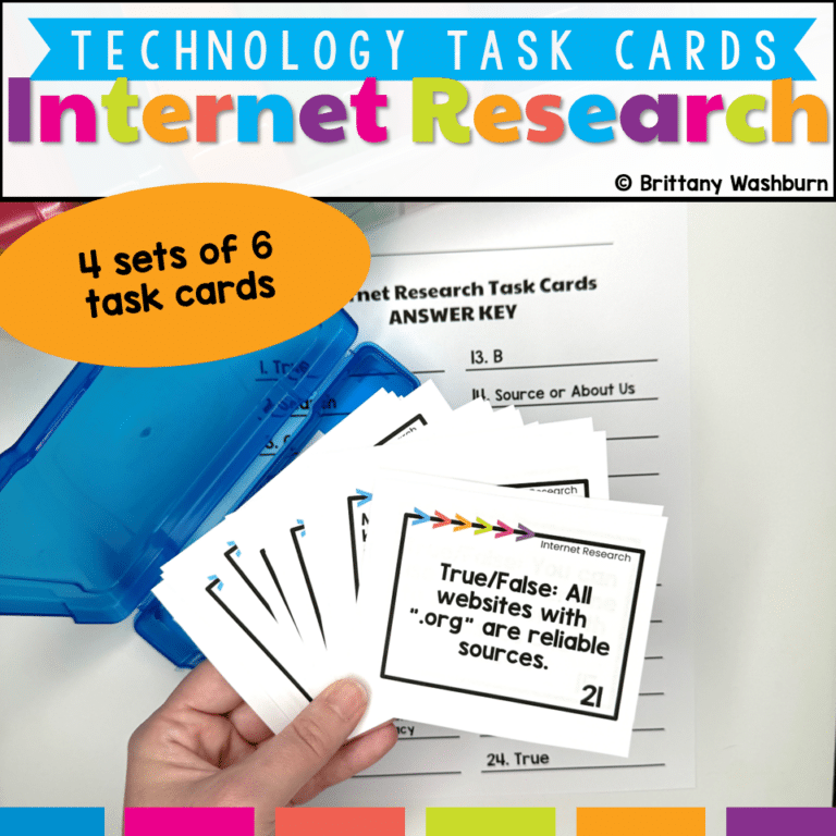Internet Research Printable Task Cards
