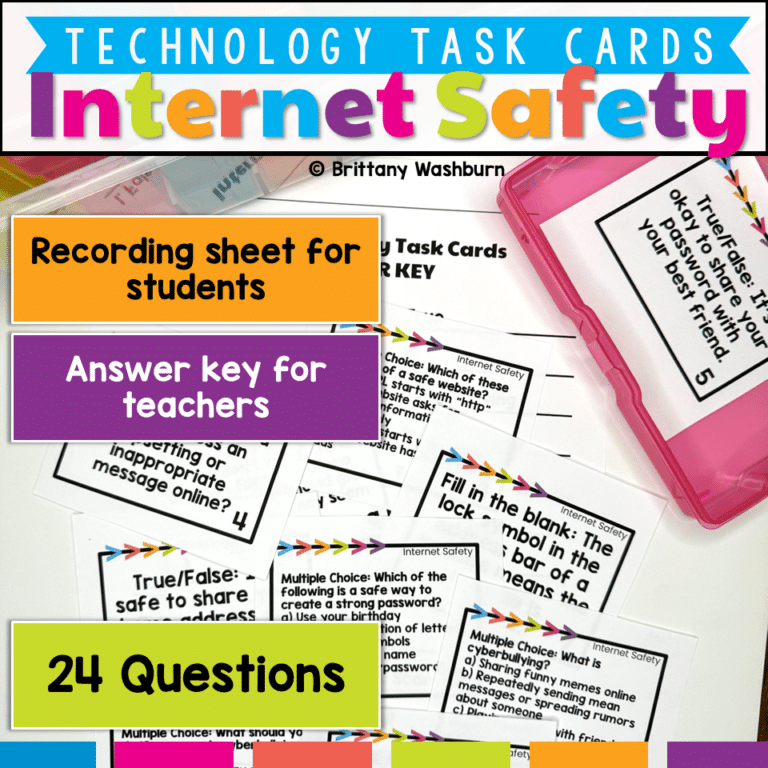 Internet Safety Printable Task Cards
