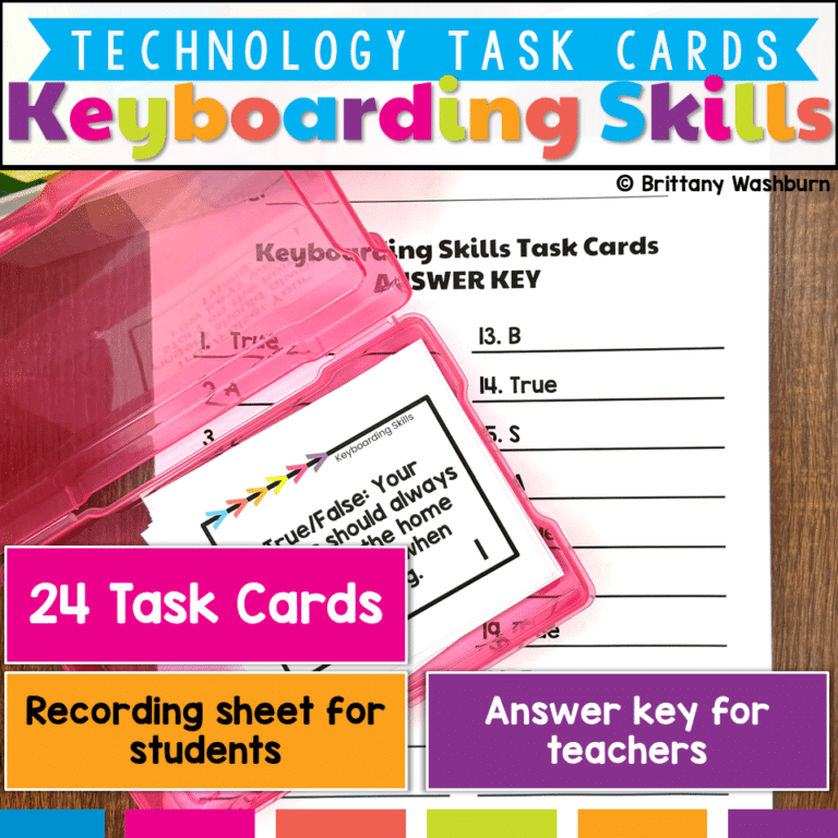 Keyboarding Skills Printable Task Cards